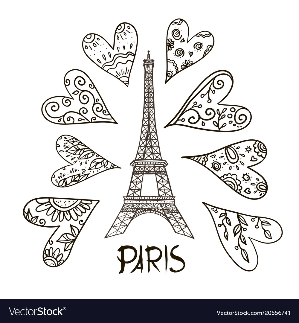 Eiffel tower isolated Royalty Free Vector Image