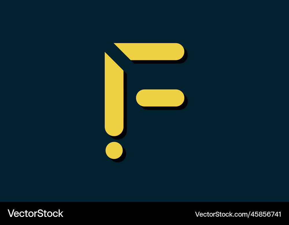 Eps10 initial letter f logo with yellow Royalty Free Vector