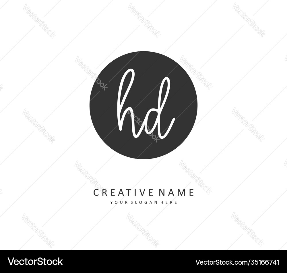Hd initial letter handwriting and signature logo Vector Image