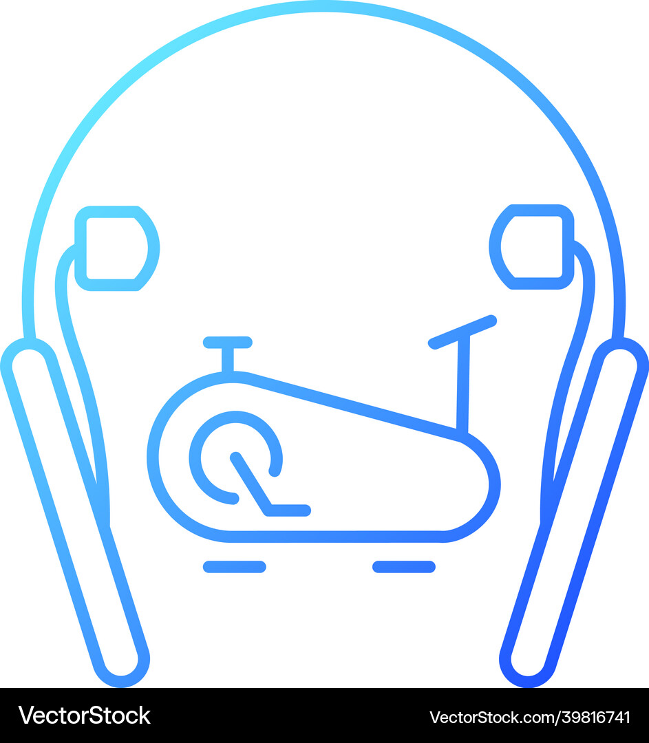 In ear neckband headphones gradient linear icon Vector Image