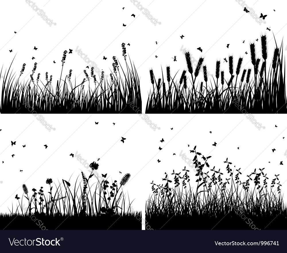 Meadow set Royalty Free Vector Image - VectorStock