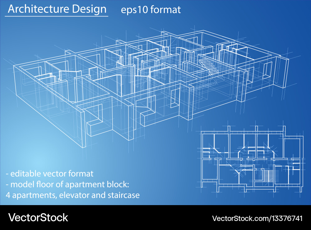 Model floor of apartment block Royalty Free Vector Image