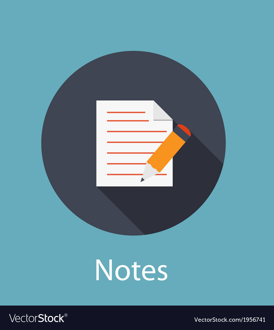 Notes flat concept icon Royalty Free Vector Image
