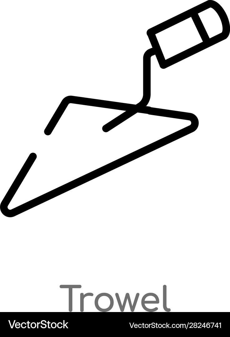 Outline trowel icon isolated black simple line Vector Image