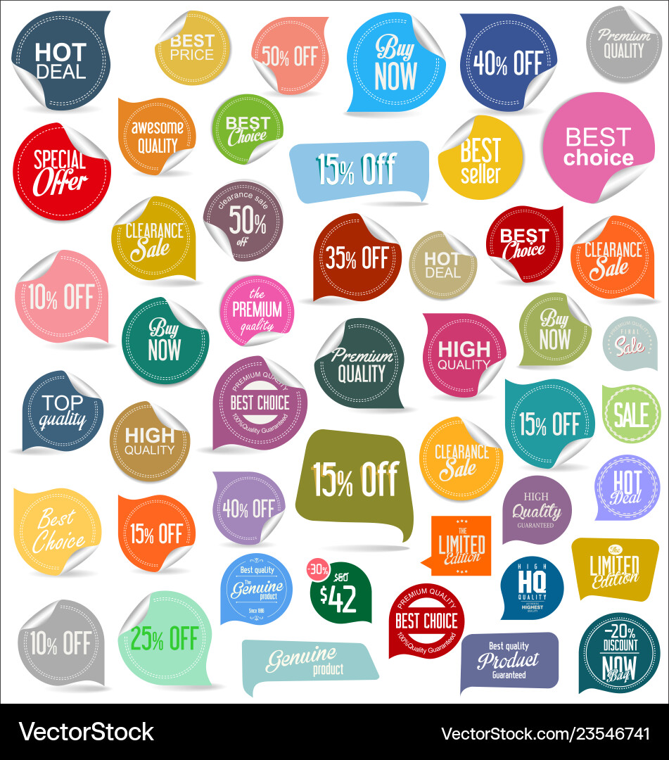 Sale stickers and tags collection 2 Royalty Free Vector