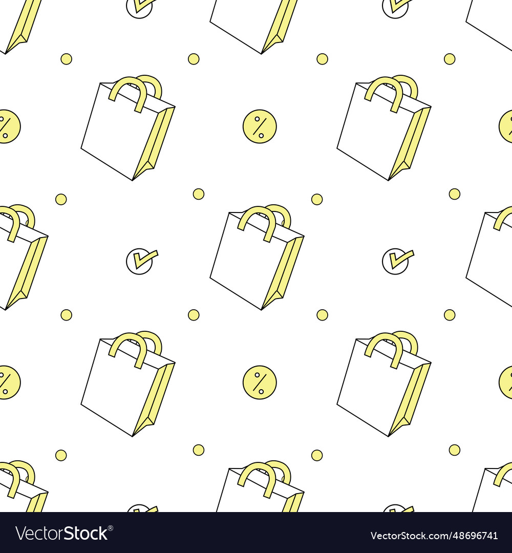 Seamless shopping pattern Royalty Free Vector Image