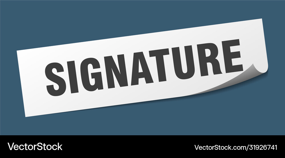Signature sticker square isolated sign Royalty Free Vector