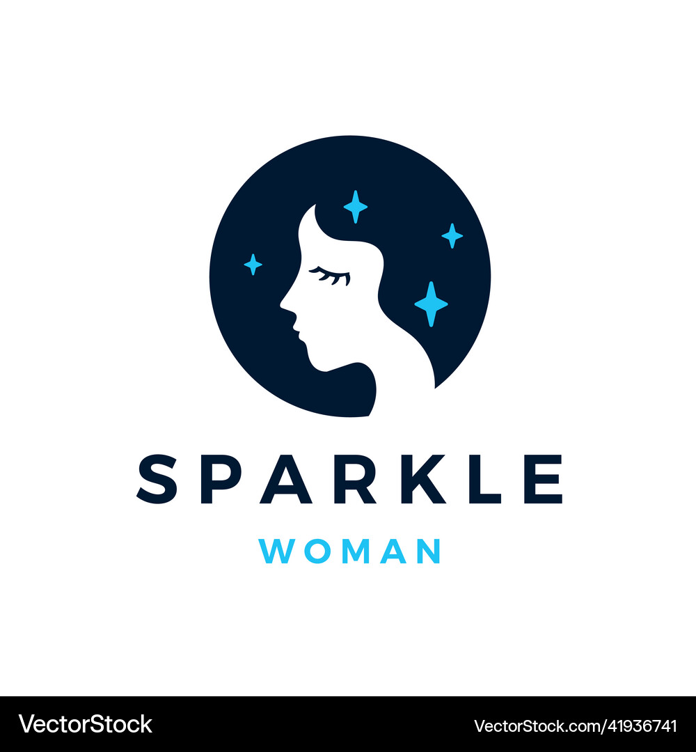 Woman stars sparkle logo icon Royalty Free Vector Image