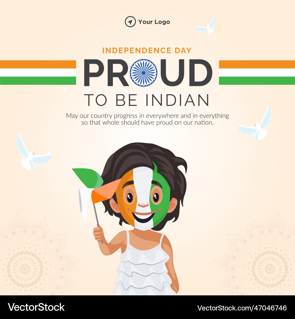 Banner design of independence day Royalty Free Vector Image