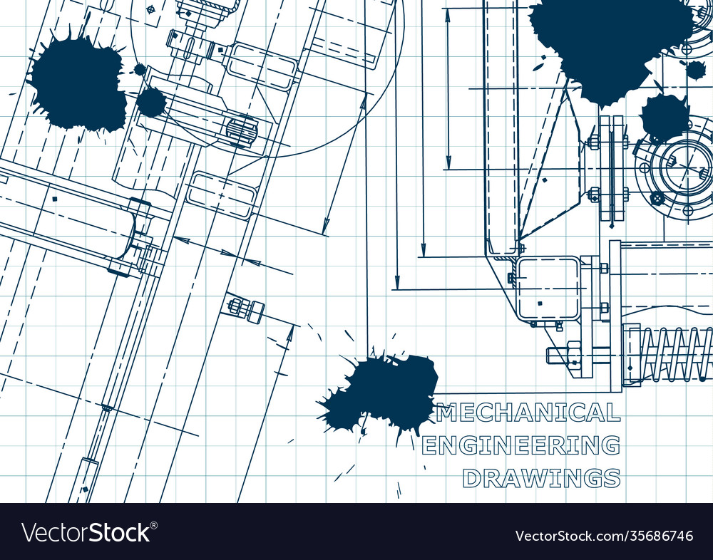 Blueprint engineering computer aided design Vector Image