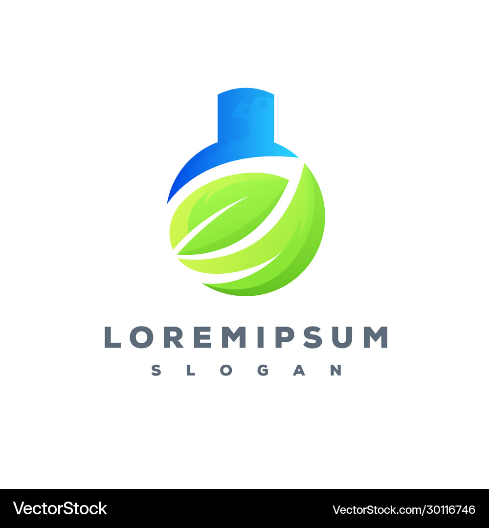 Colorful laboratory leaf logo design ready to use Vector Image