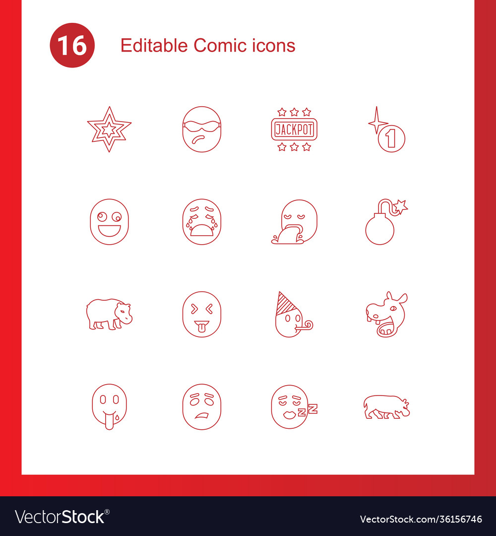 Comic icons Royalty Free Vector Image - VectorStock