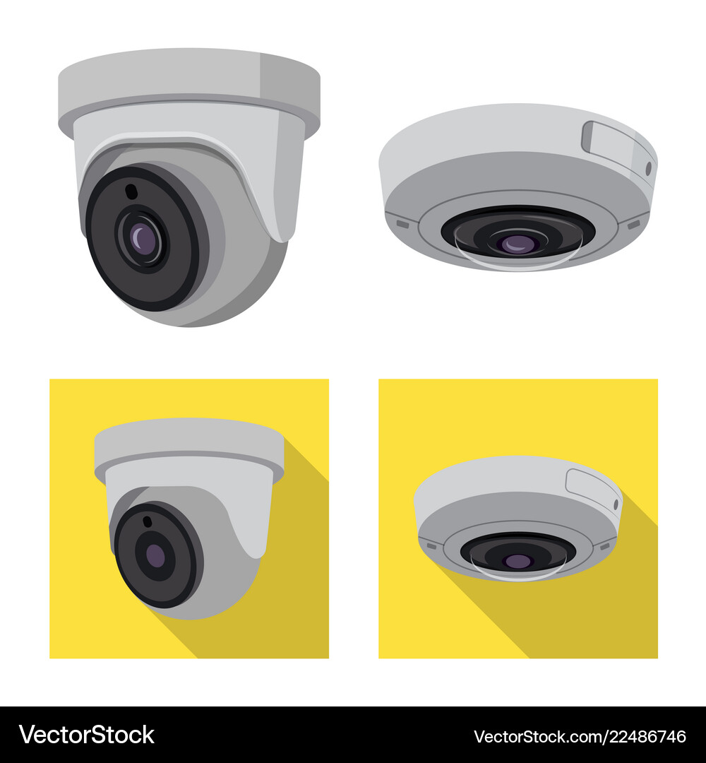 Design of cctv and camera logo set Royalty Free Vector Image
