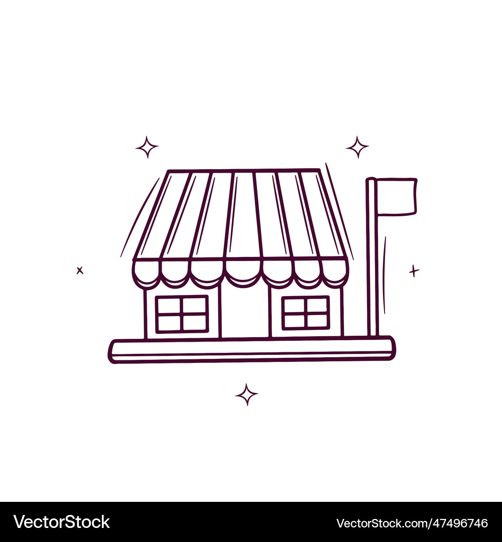 Hand drawn market doodle sketch Royalty Free Vector Image