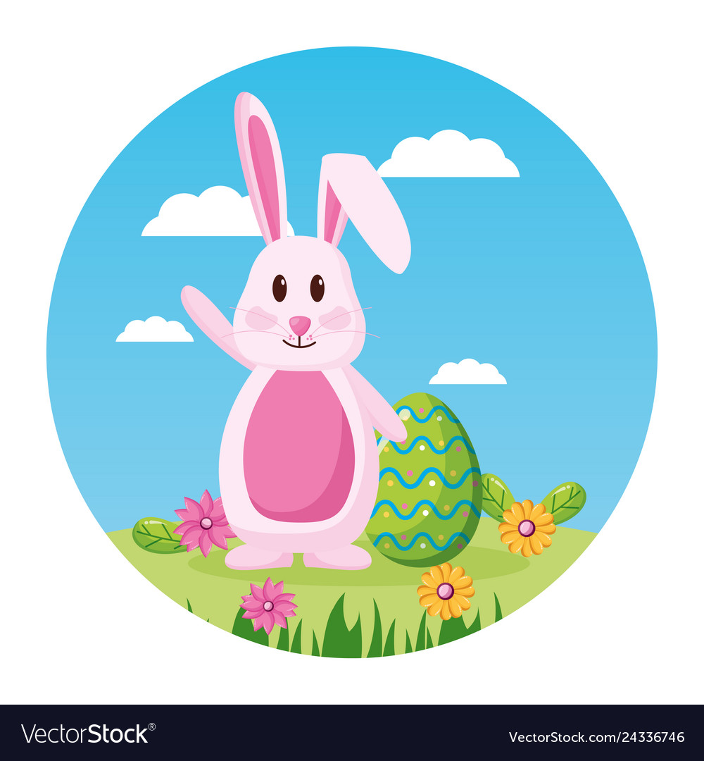 Happy easter rabbit Royalty Free Vector Image - VectorStock