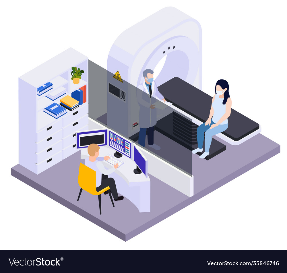 Medical testing isometric composition Royalty Free Vector