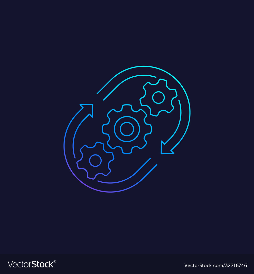 Production cycle process linear icon Royalty Free Vector