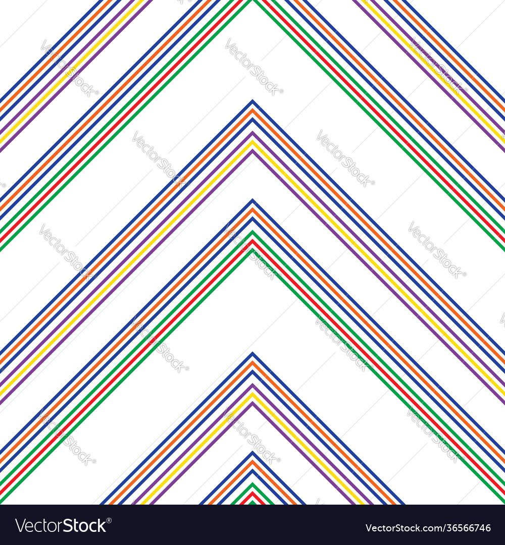 Rainbow chevron diagonal stripes seamless pattern Vector Image