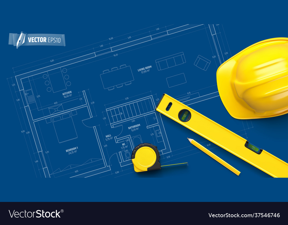 Realistic construction background Royalty Free Vector Image