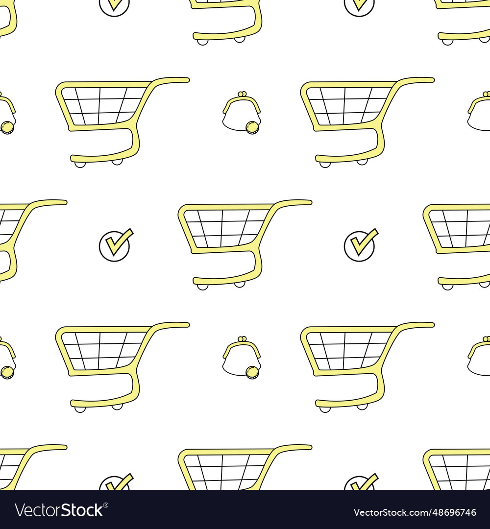 Seamless shopping pattern Royalty Free Vector Image