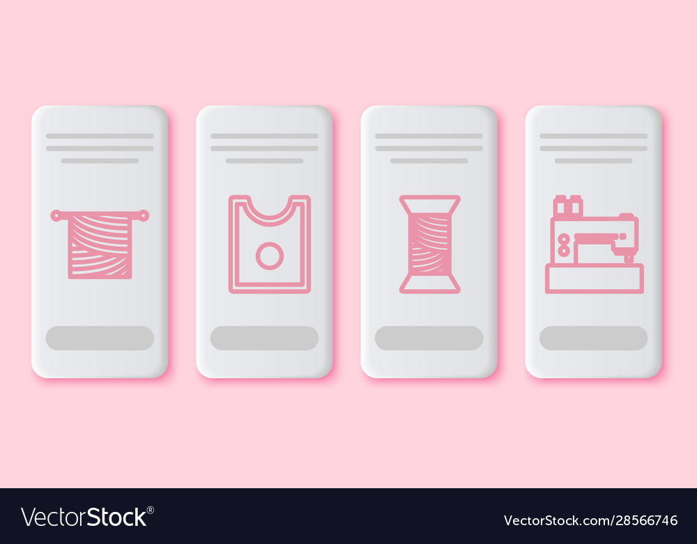 Set line knitting sewing pattern sewing thread Vector Image