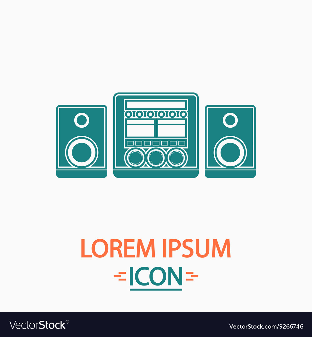 Sound system computer symbol Royalty Free Vector Image