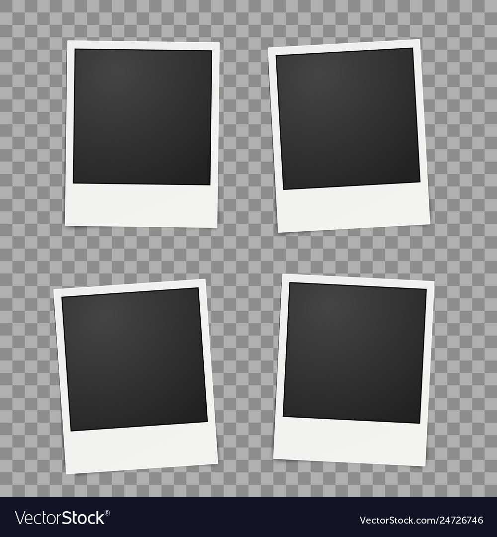 Template For Photo Polaroid Frames For Royalty Free Vector