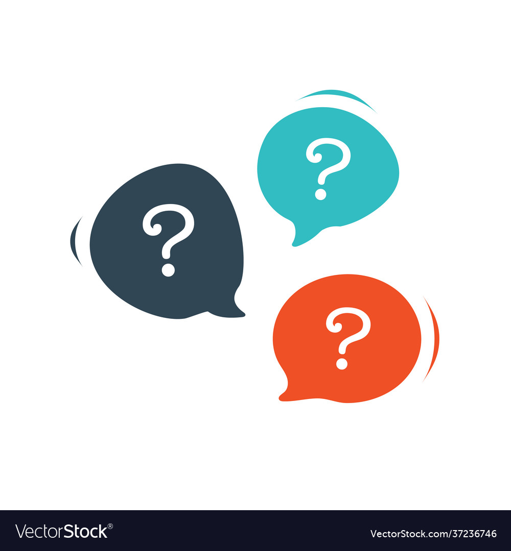 Three chat speech message bubbles with question Vector Image