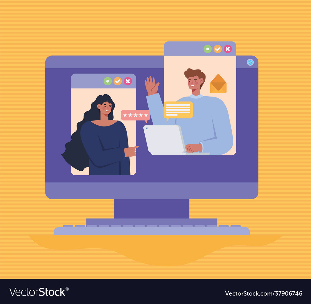 Two working persons Royalty Free Vector Image - VectorStock