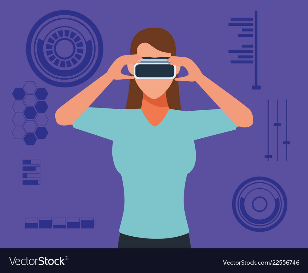 Virtual reality technology Royalty Free Vector Image