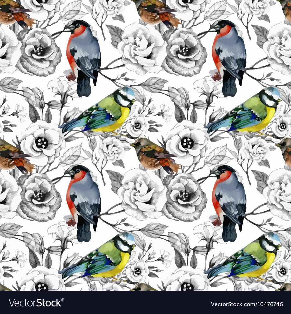 Watercolor hand drawn seamless pattern Royalty Free Vector