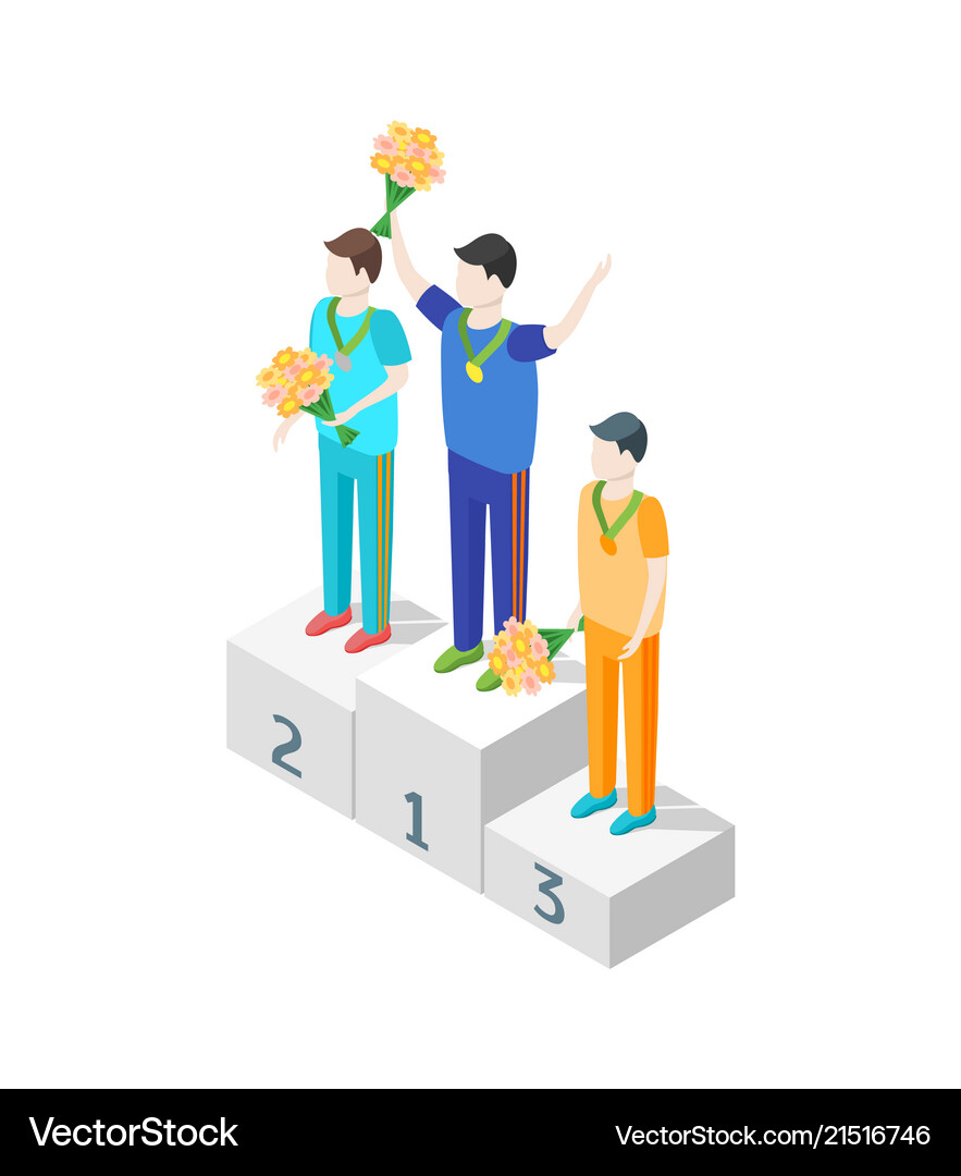 Winner business success concept 3d isometric view Vector Image