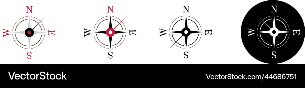 Compass rose or windrose of the winds flat Vector Image