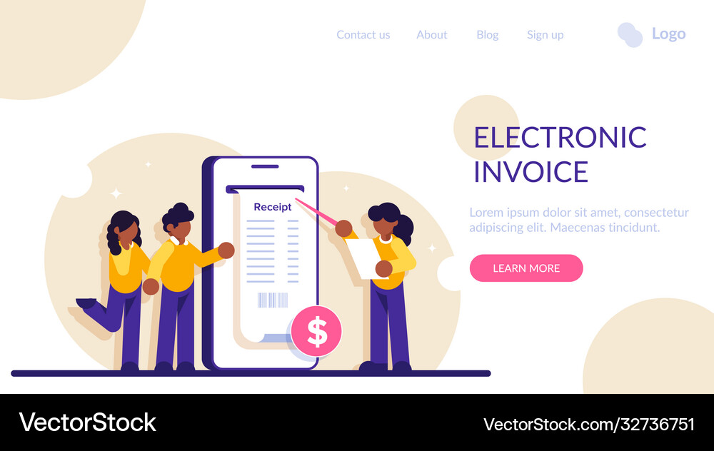 Concept electronic invoice digital bill Royalty Free Vector