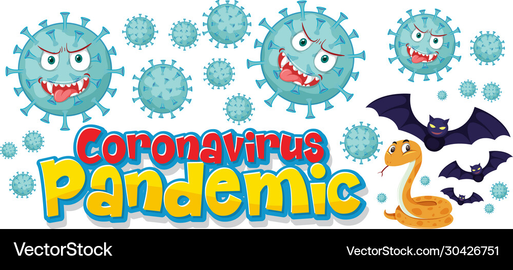 Covid19-19 virus from bat to snake Royalty Free Vector Image