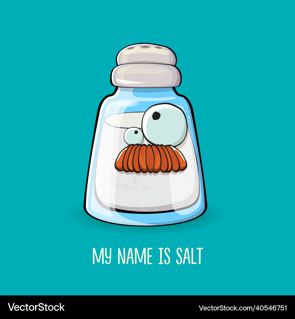 Cute cartoon salt shaker with smiling faces Vector Image