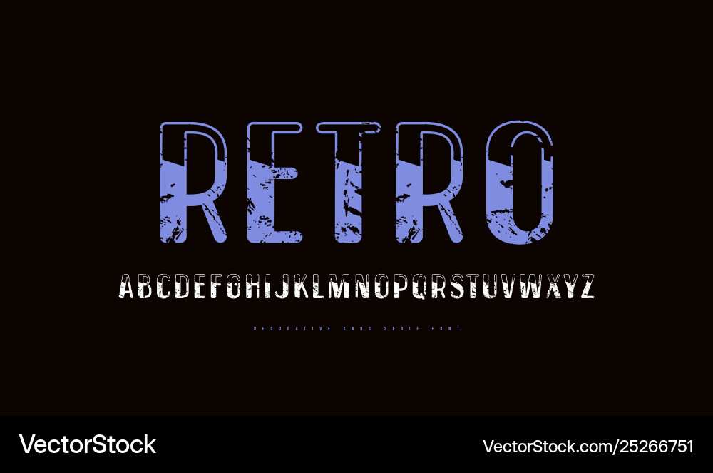 Decorative sans serif font in retro style Vector Image