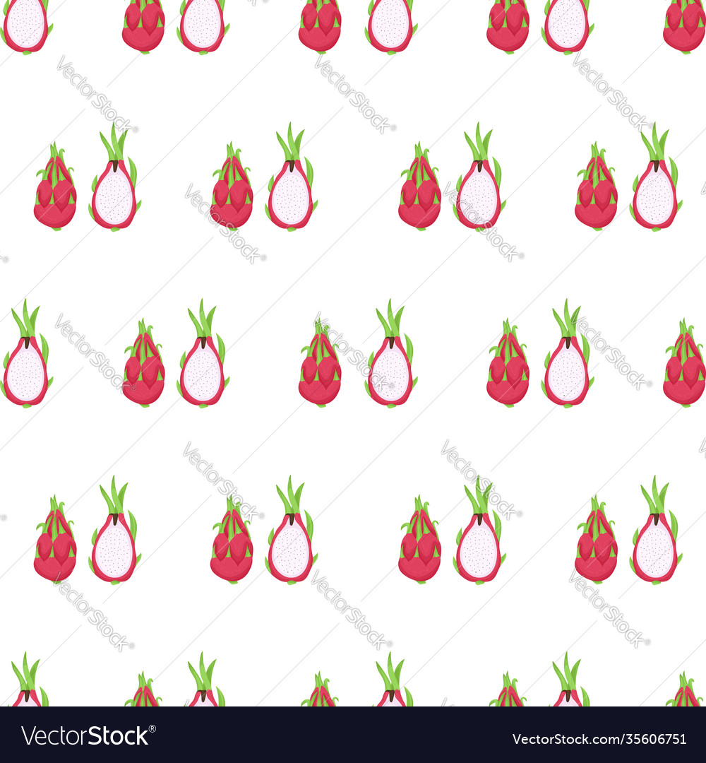 Dragon fruit seamless pattern Royalty Free Vector Image