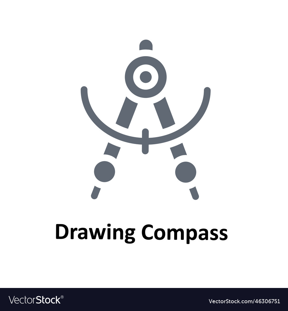 Drawing compass solid icons simple s Royalty Free Vector