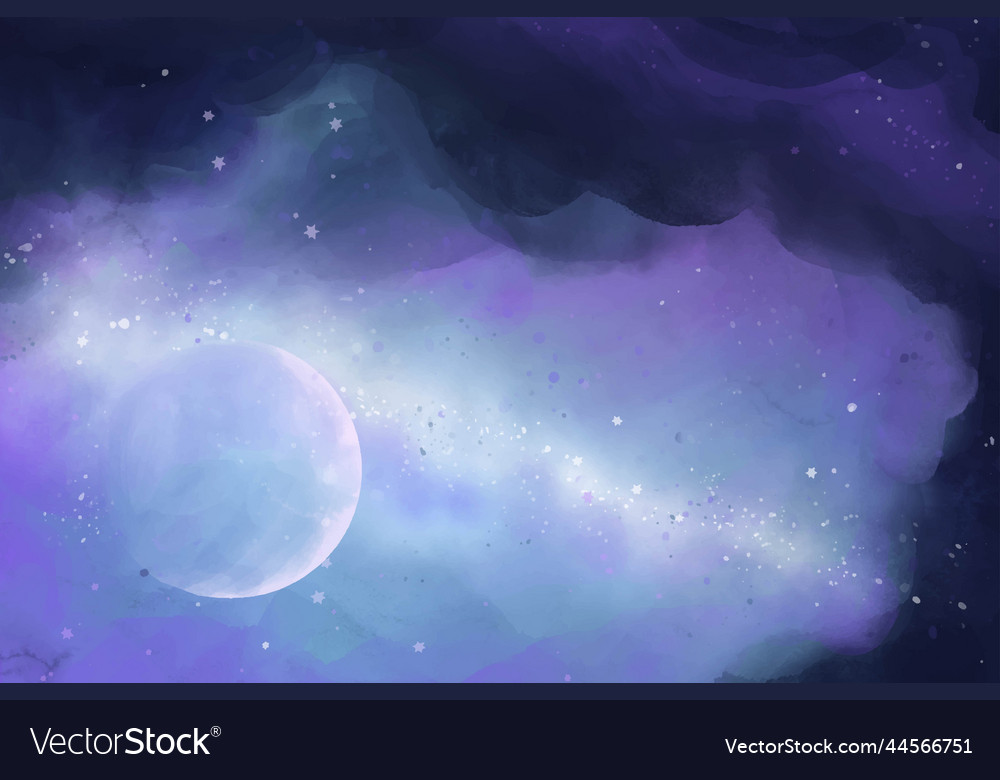 Hand painted watercolor galaxy wallpaper Vector Image