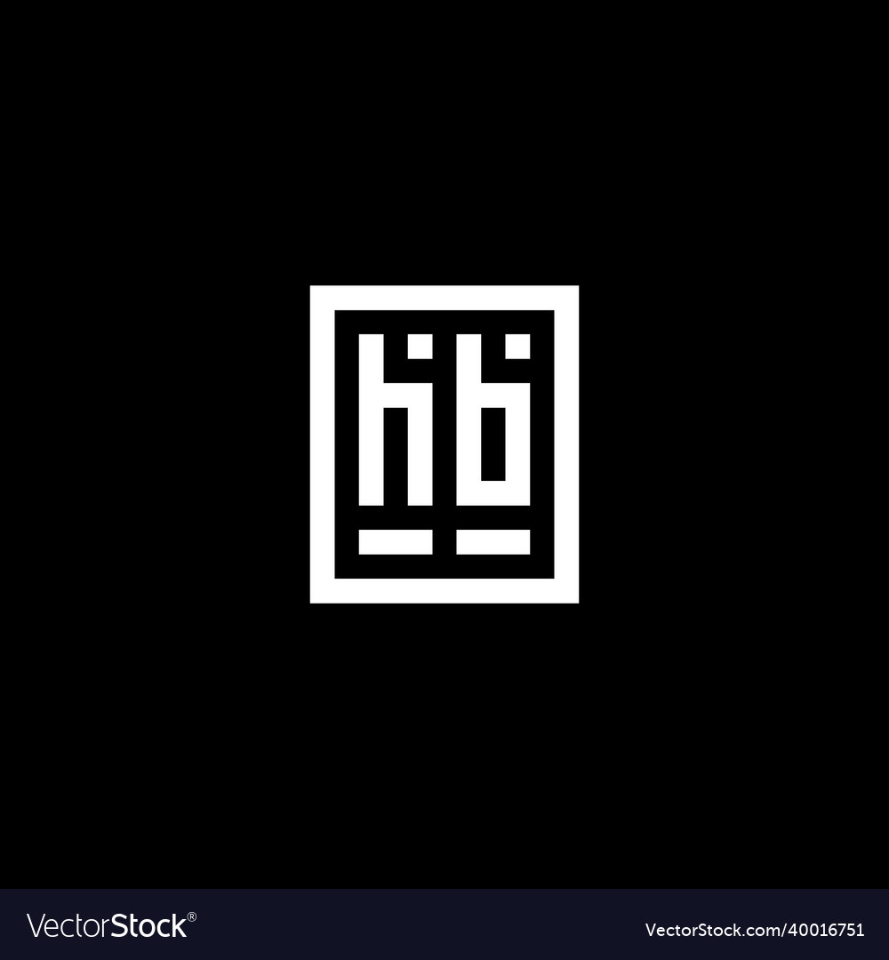 Hb initial logo with square rectangular shape Vector Image