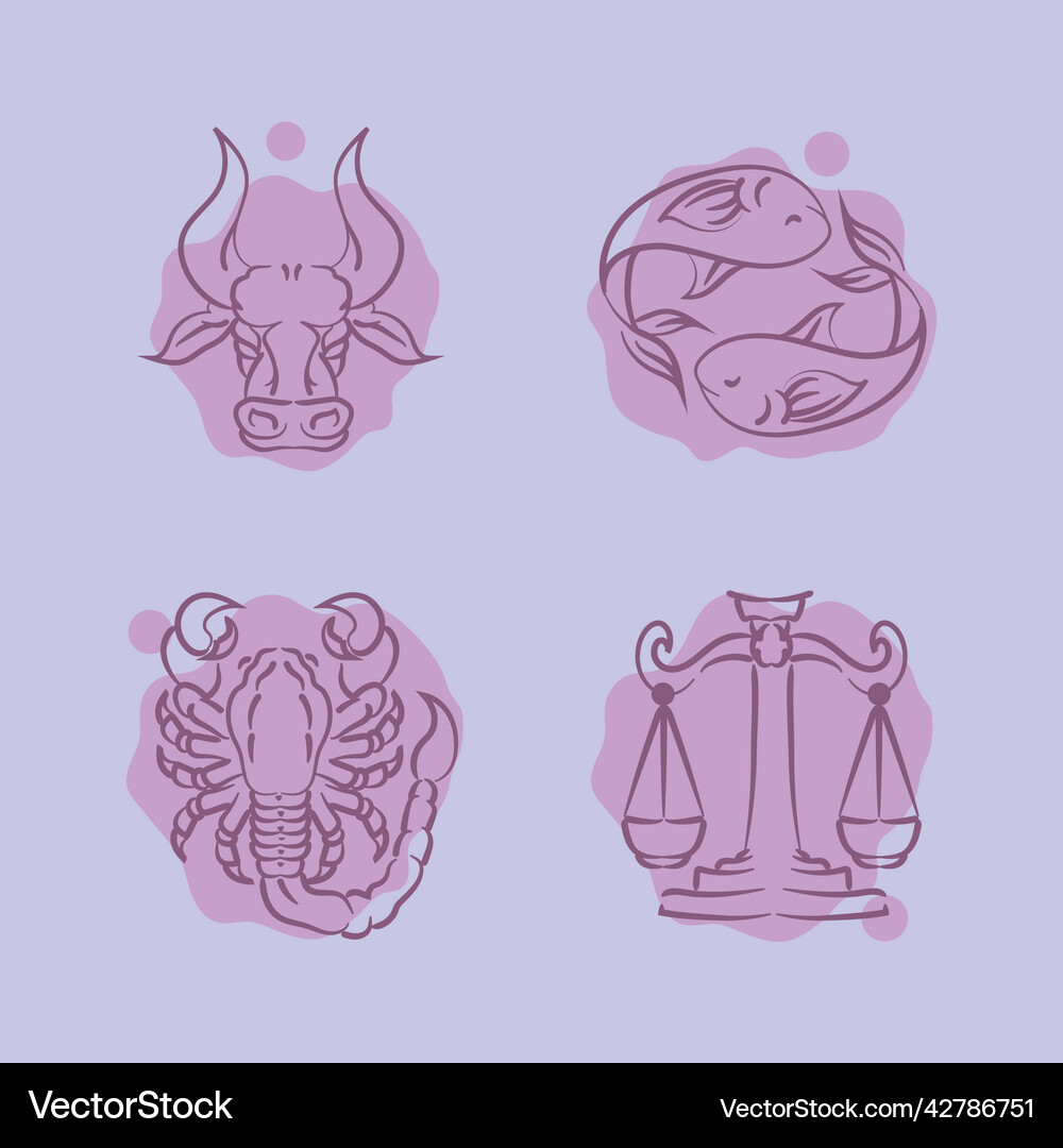 Icons zodiac astrology Royalty Free Vector Image
