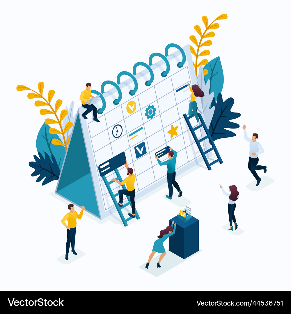 Isometric business concepts business planning Vector Image