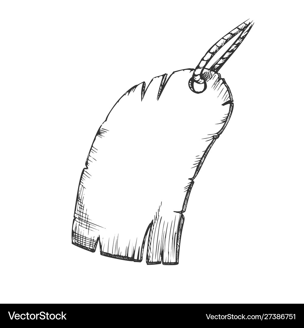 Label paper material hanging on rope ink Vector Image