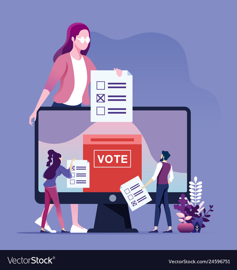 Online voting concept Royalty Free Vector Image Online voting concept Royalty Free Vector Image