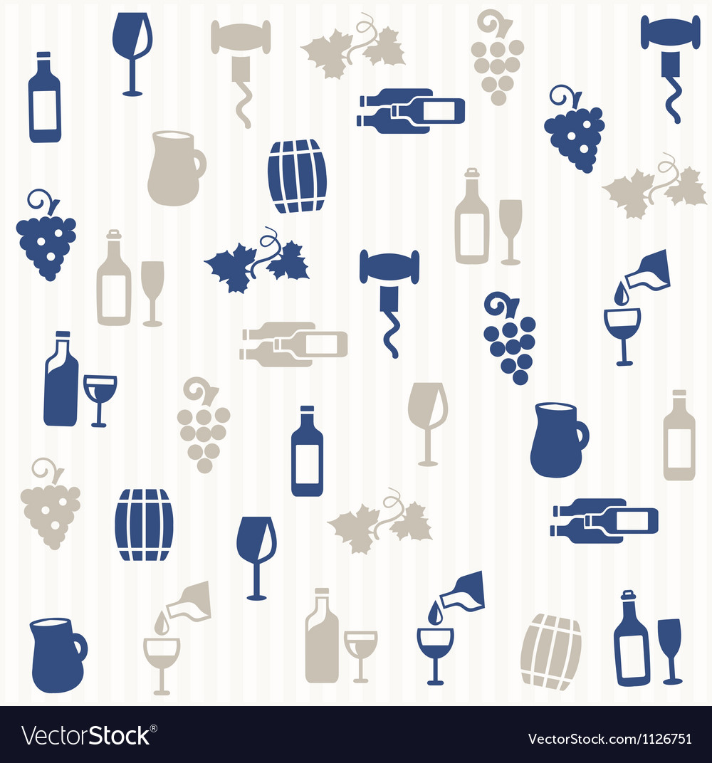 Wine seamless pattern Royalty Free Vector Image