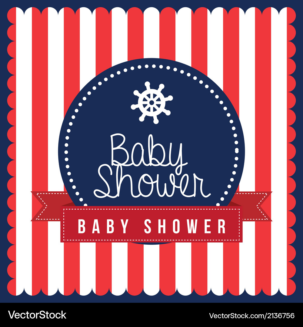 Baby shower design over lineal background Vector Image