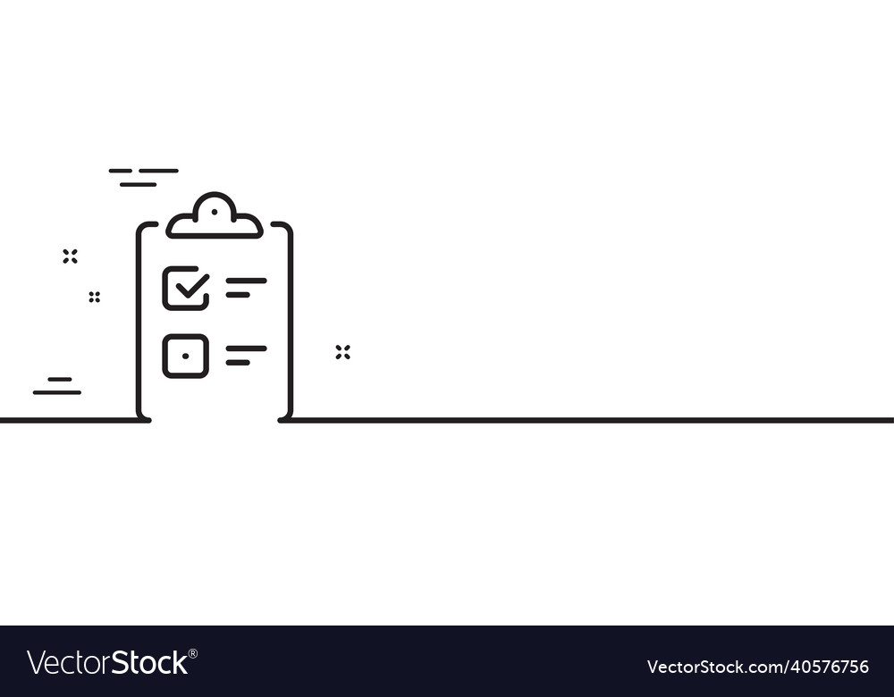 Checklist line icon clipboard document sign Vector Image