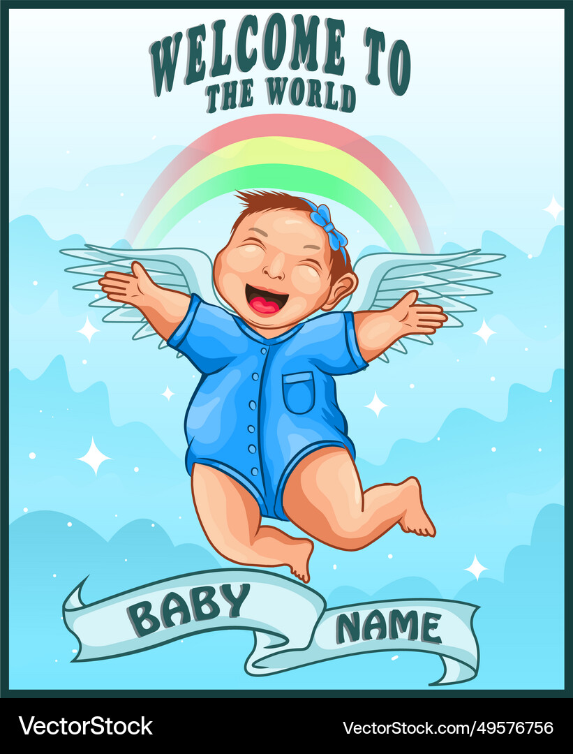 Cute baby angel Royalty Free Vector Image - VectorStock