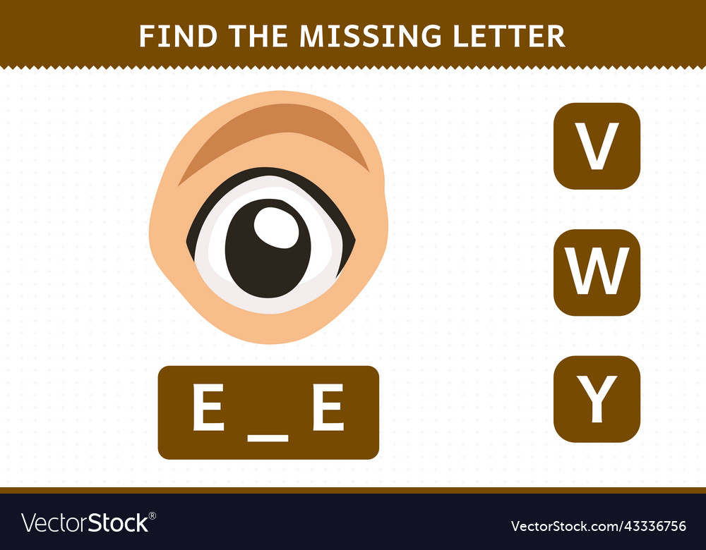 Education game for children find missing letter Vector Image